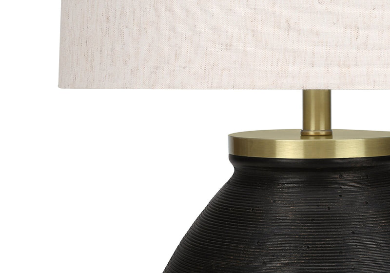 25" Black Concrete with Gold Accent Table Lamp - The Brick