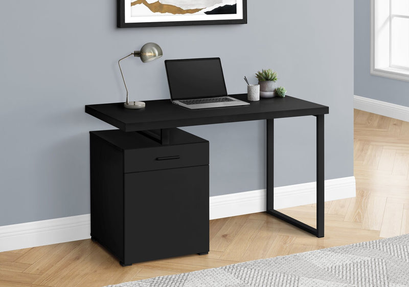 Remi 47.25" Reversible Office Desk with Drawer & Cabinet - Black - The ...