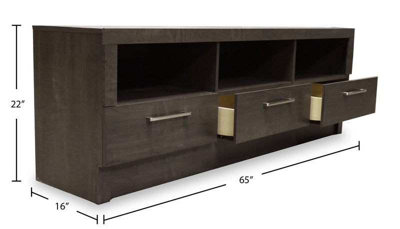 Rio 65" TV Stand - Brown | The Brick