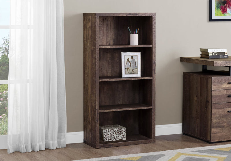 Slade 23.75" 4-Shelf Bookcase - Brown - The Brick