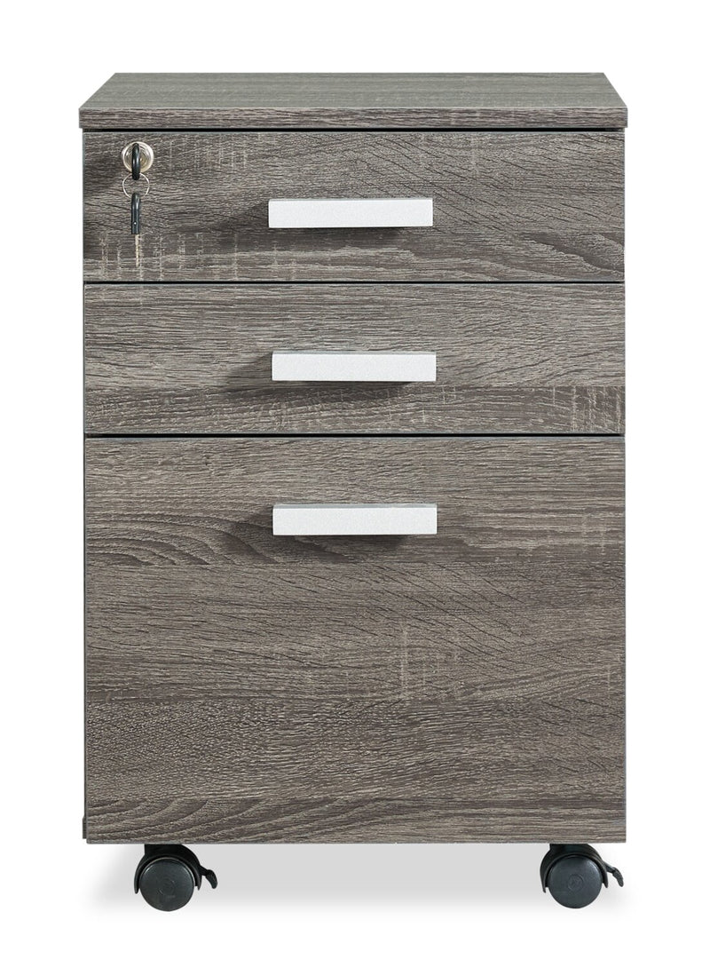 Oscar 15.75" 3-Drawer Lateral Filing Cabinet - Distressed Grey - The Brick