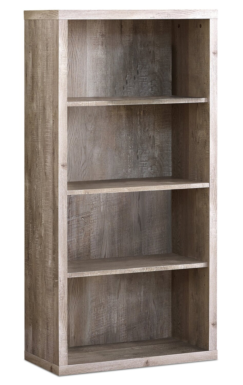 Slade 23.75" 4-Shelf Bookcase - Taupe - The Brick