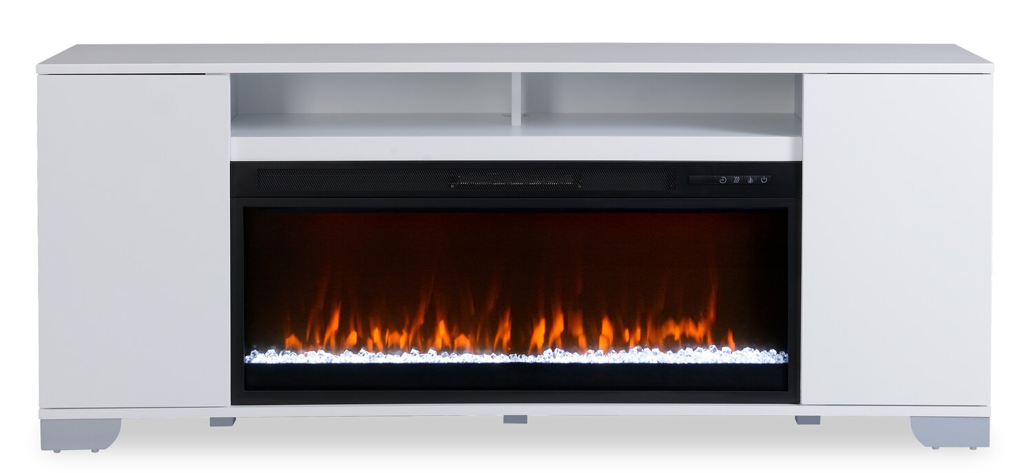 Robin 70" Modern Electric Fireplace TV Stand with Storage and Cable ...