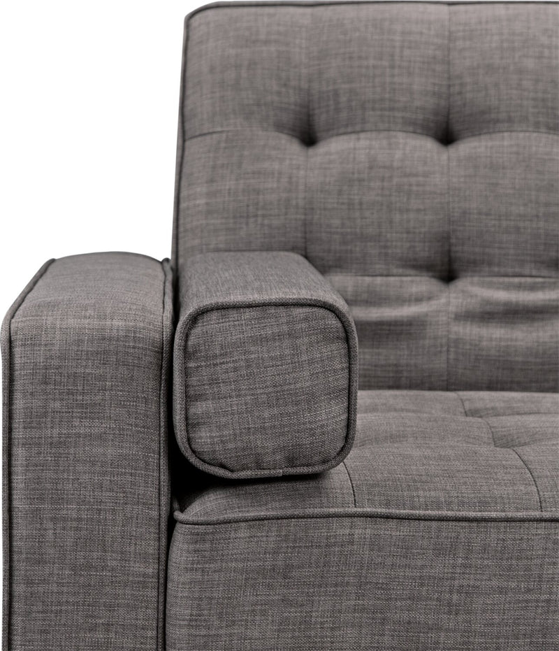 Avery Linen-Look Fabric Futon - Grey | The Brick
