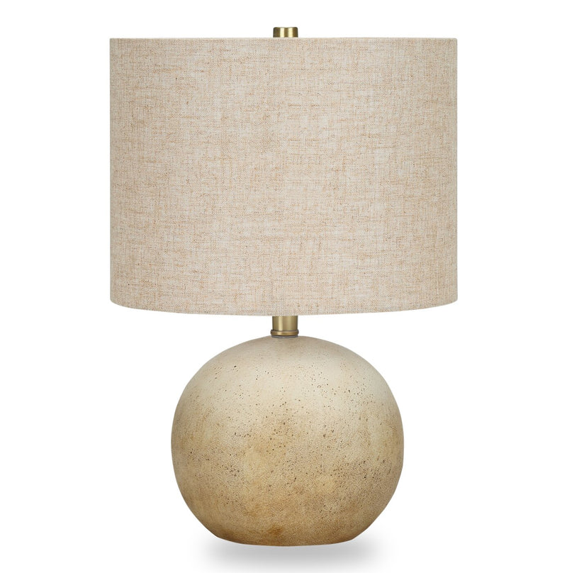 20" Beige Concrete Table Lamp with Linen Shade - The Brick
