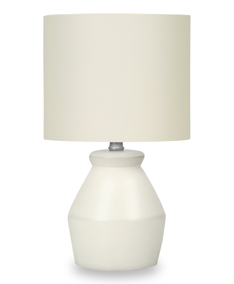 17" Cream Ceramic Linen Drum Shade Table Lamp - The Brick