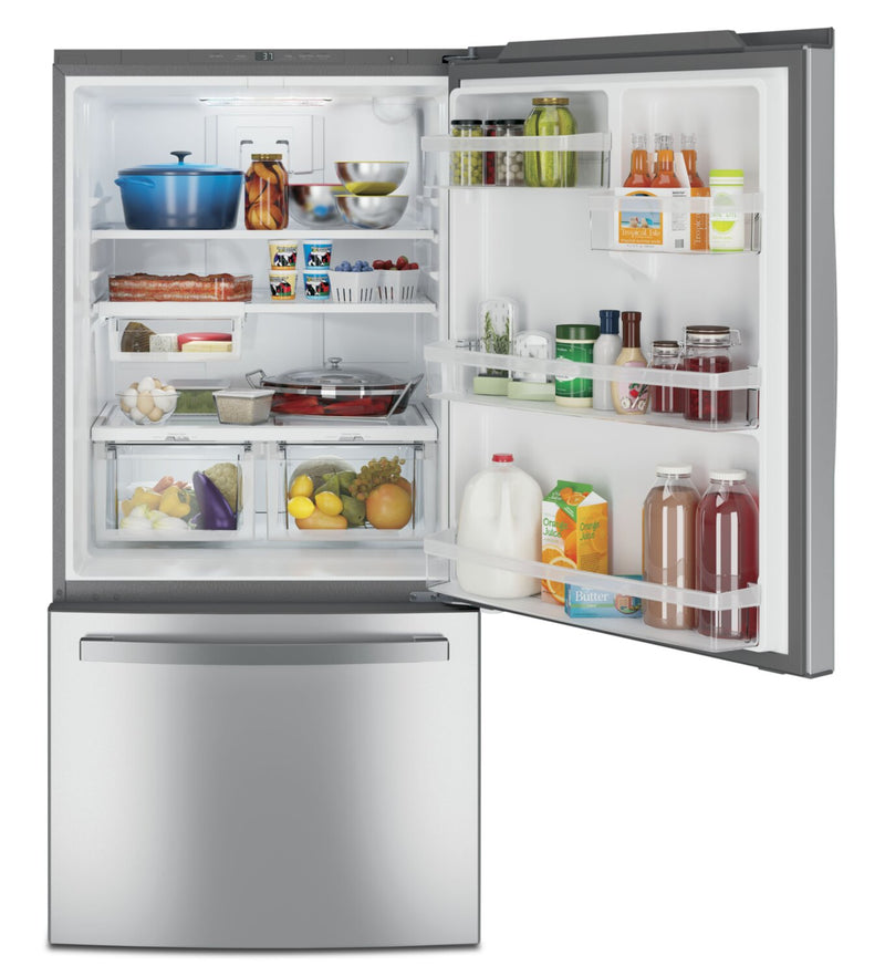 GE 24.8 Cu. Ft. Bottom-Freezer Refrigerator - GDE25EYKFS | The Brick