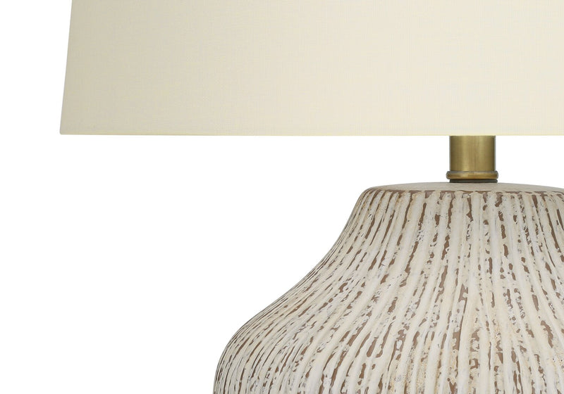 26" Cream Textured Ceramic Table Lamp - The Brick