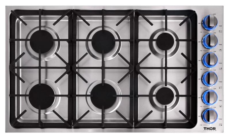 Thor Kitchen 36" Professional 6-Burner Gas Cooktop - TGC3601 - The Brick