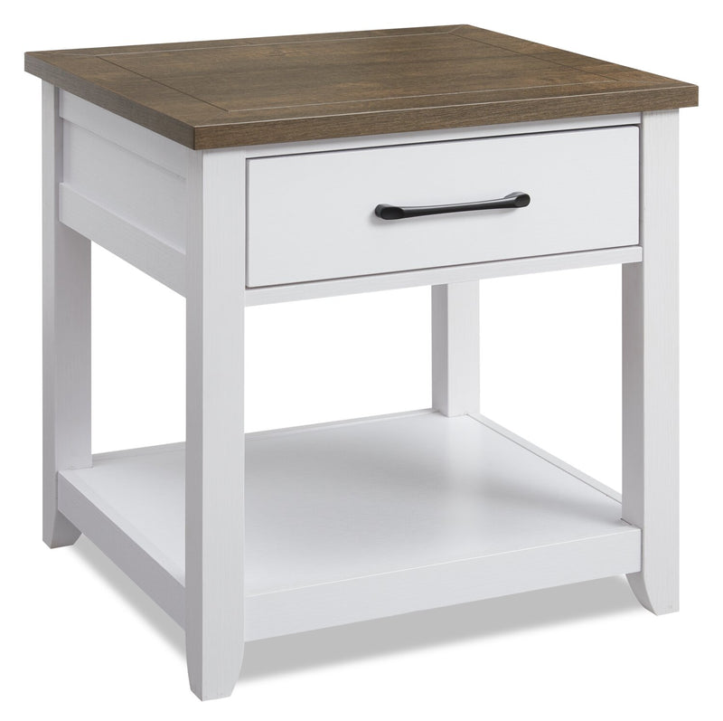 Kort & Co. Logan 22" Traditional End Table with Storage and Shelf ...