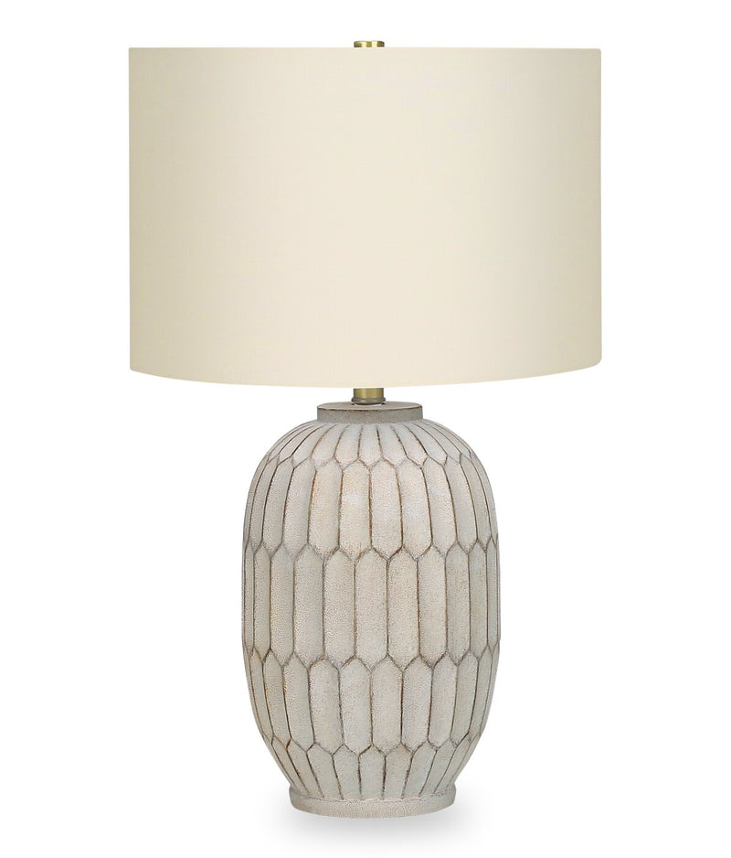 24" Cream Textured Resin Table Lamp - The Brick