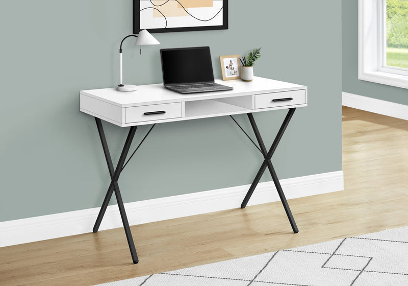 Rowan 42" Office Desk with 2-Drawers & Cubbyhole - White - The Brick