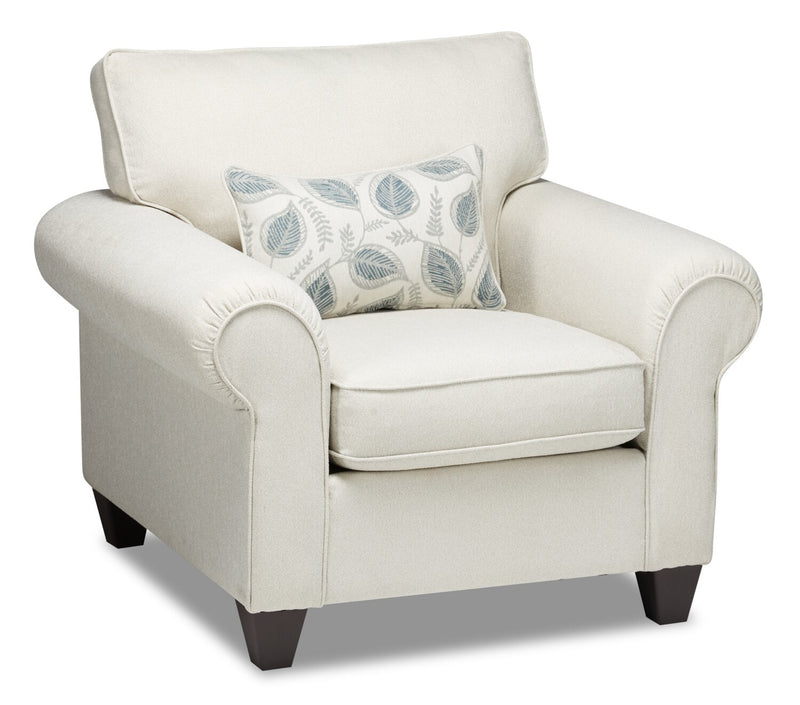 Made in Canada Scarlett 41.5" Chenille Fabric Chair with Rolled Arm ...