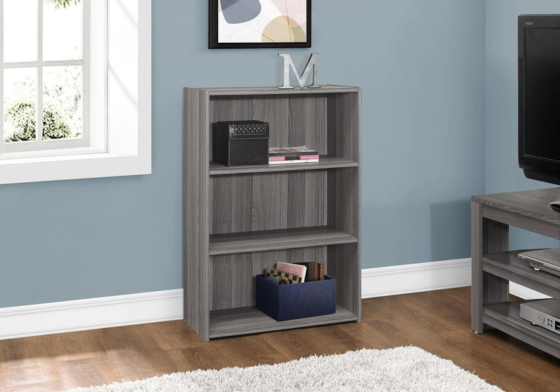 Slade 24.75" 3-Shelf Bookcase - Grey - The Brick