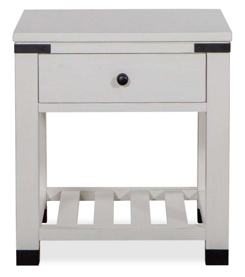 Harper 24" Modern End Table with Storage and Shelf - White Pine - The Brick