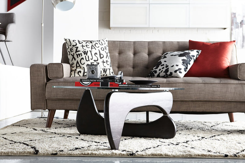 Avery Linen-Look Fabric Futon - Grey | The Brick