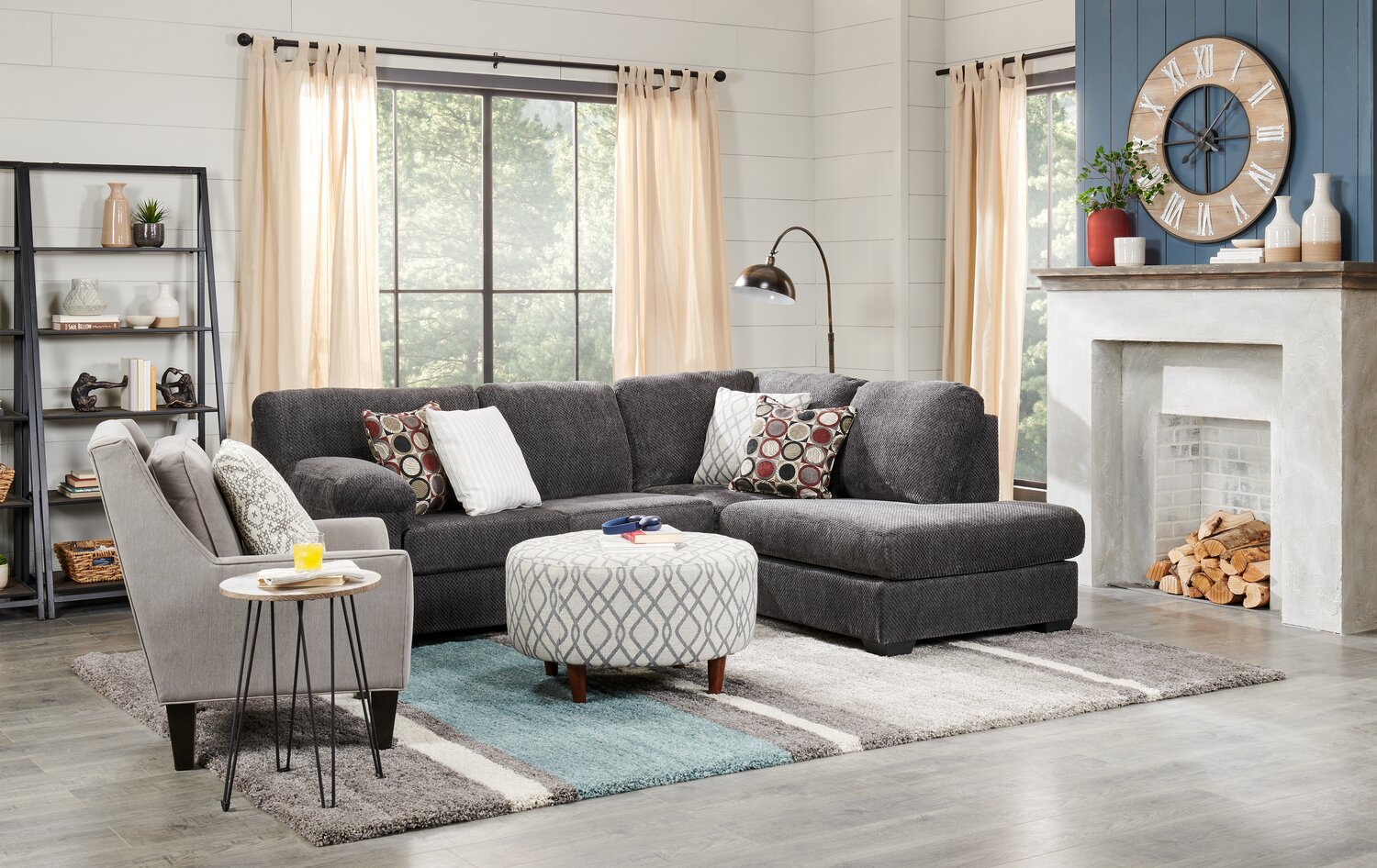 Grey sectional right facing store