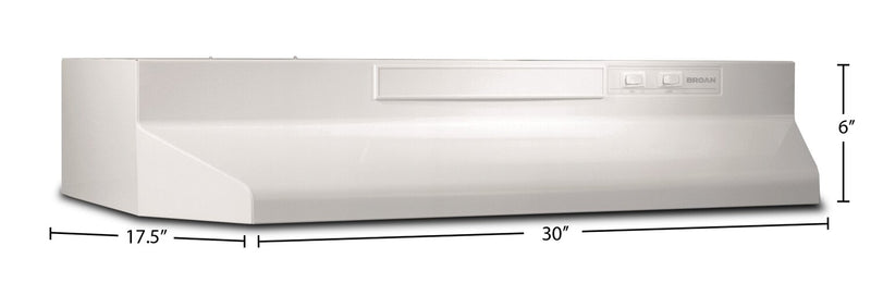 Broan BU2-Series 30" Under-Cabinet Range Hood - BU230WW - The Brick