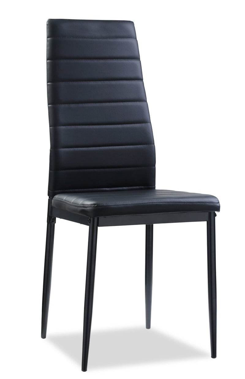 Onyx Dining Chair with Vegan-Leather Fabric, Metal - Black - The Brick