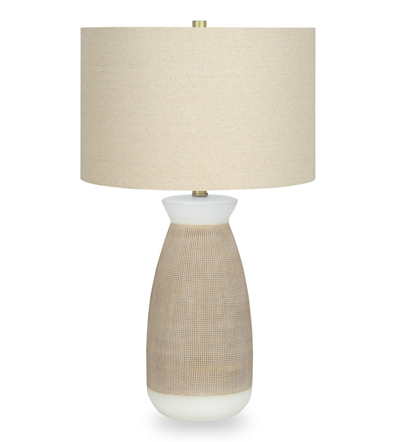 27" Cream Ceramic Table Lamp with Beige Shade - The Brick