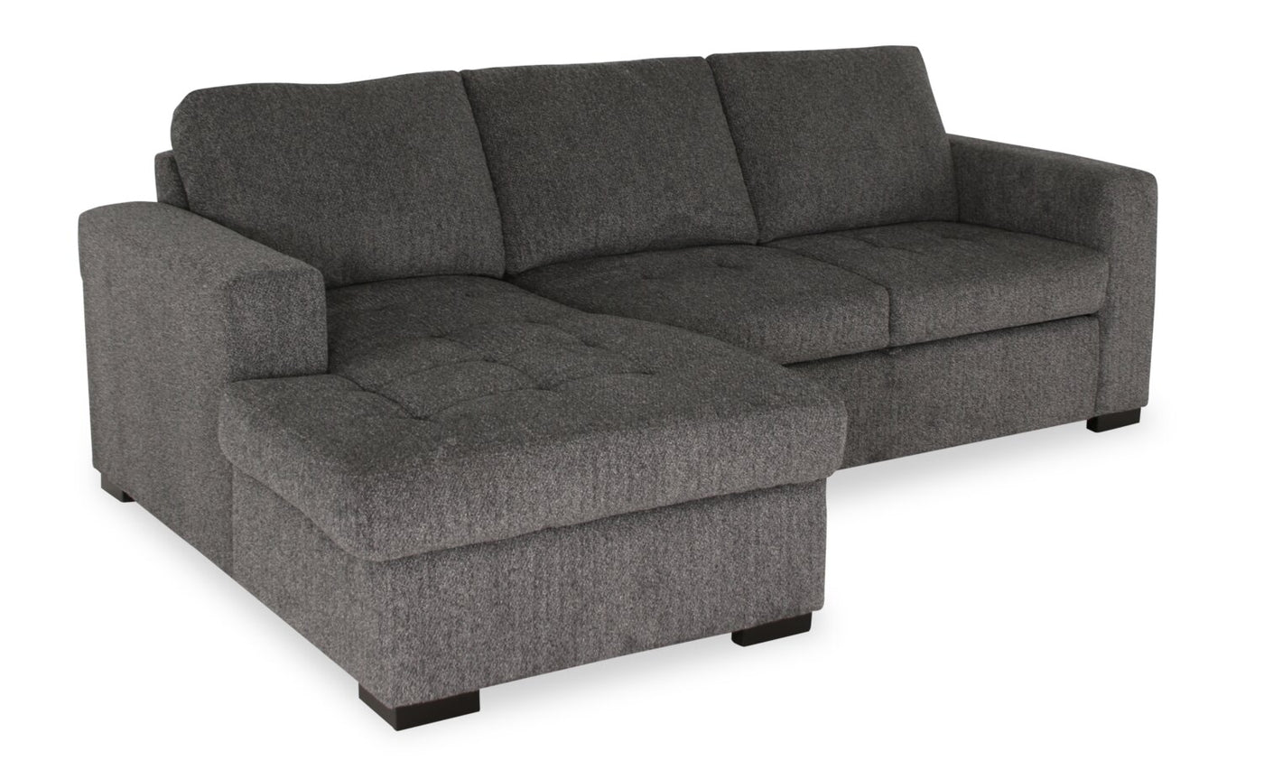 Legend 2-Piece Left-Facing Chenille Sleeper Sectional Sofa - Pepper ...