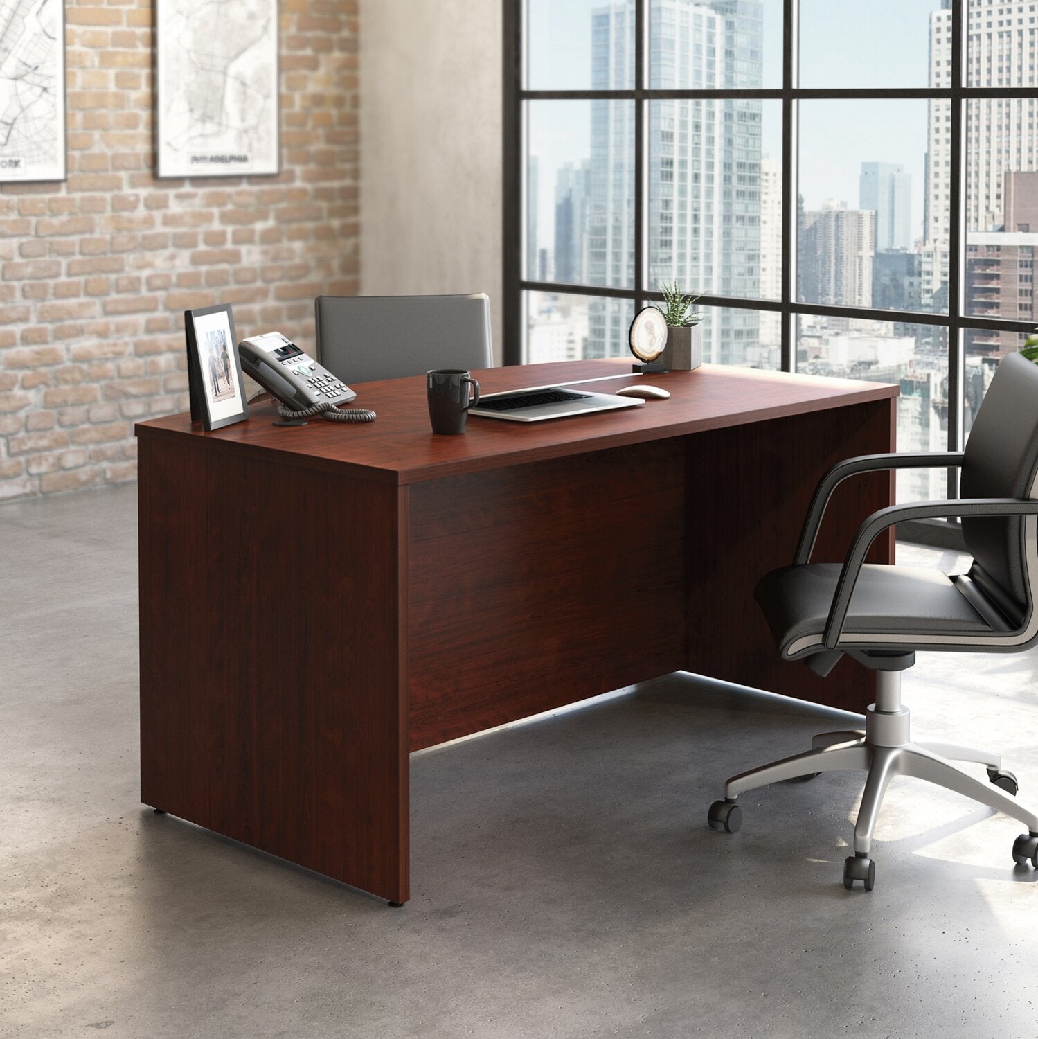 Affirm 59.06" Commercial Grade Office Desk - Classic Cherry - The Brick