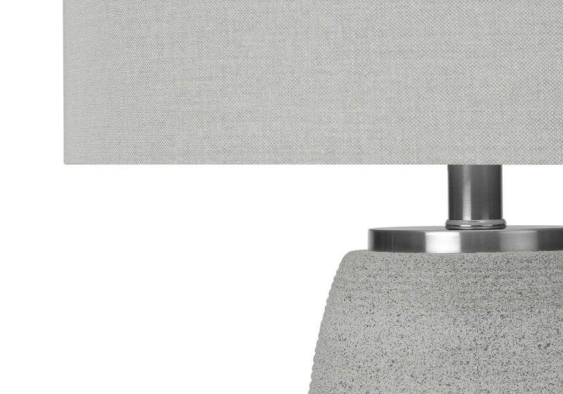 25" Grey Ceramic with Silver Base Table Lamp - The Brick