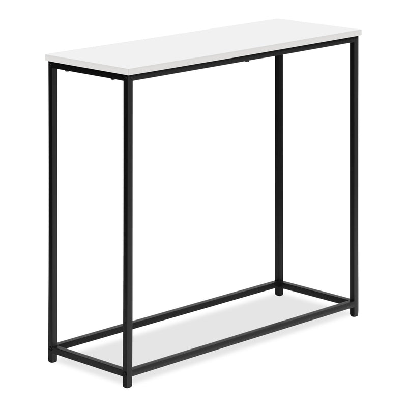 Alma 31.5" Modern Sofa Table - White with Black Metal Frame - The Brick