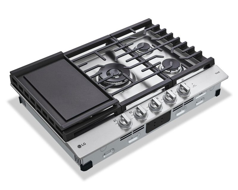 LG 30" Gas Cooktop with UltraHeat™ 22,000 BTU Dual Burner - CBGJ3027S ...