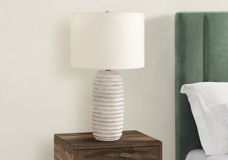 Resin 28" Linen Shade Table Lamp - Cream | The Brick