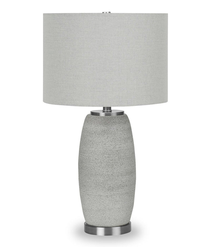 25" Grey Ceramic with Silver Base Table Lamp - The Brick