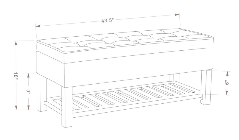 Ryan Storage Bench - Navy | The Brick