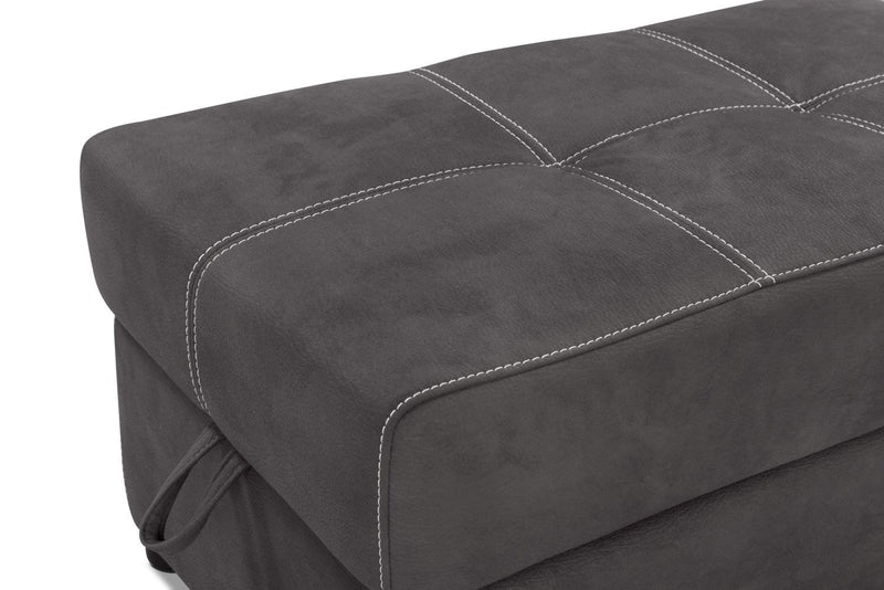 Drake 3-Piece Faux Suede Left-Facing Sleeper Sectional - Cement | The Brick