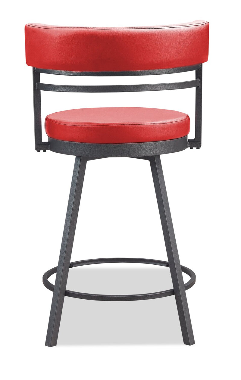 Mila Counter-Height Stool with Swivel Seat & Vegan Leather Fabric ...