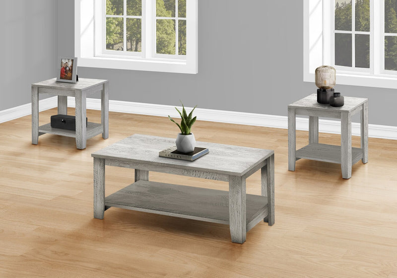 Lincoln 42" Traditional 3-Pack Coffee + 2 End Tables with Shelf - G ...