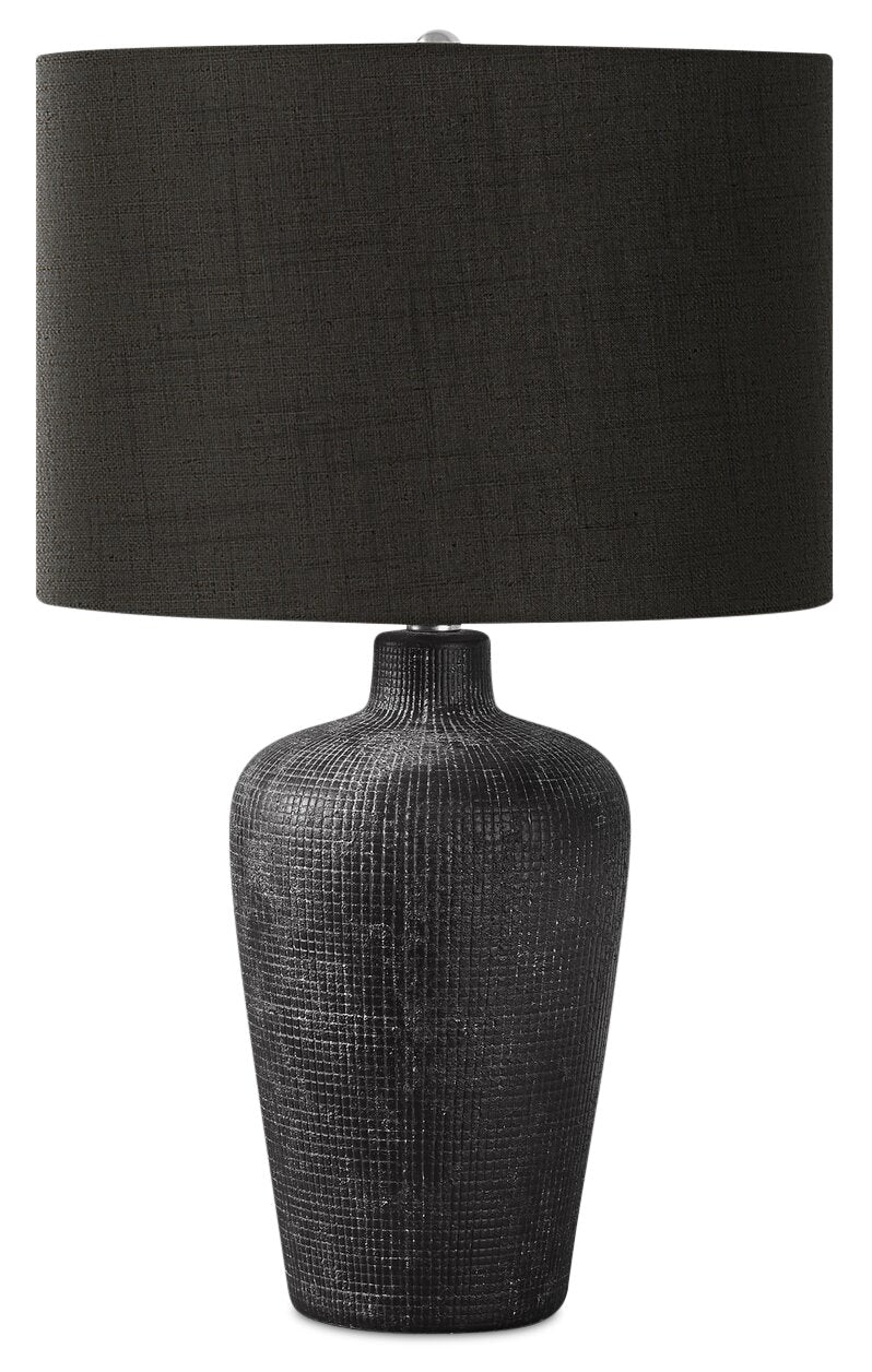 24" Black Ceramic Textured Table Lamp - The Brick