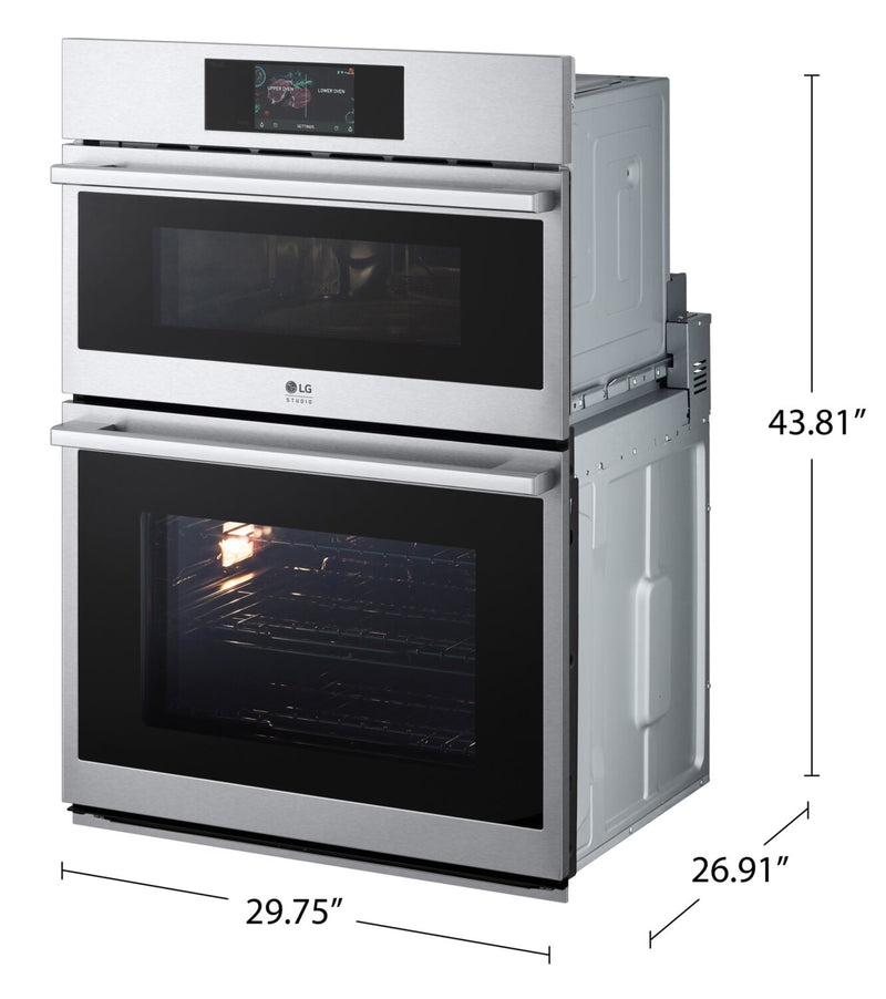 LG STUDIO 6.4 Cu. Ft. InstaView® Double Wall Oven - WCES6428F | The Brick