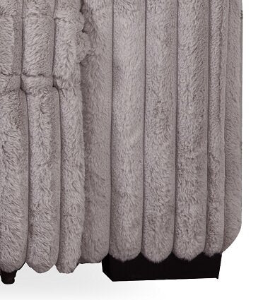 Stratus 108" Grey Faux Fur Fabric Full-Size Sofa Bed with Power Sli ...