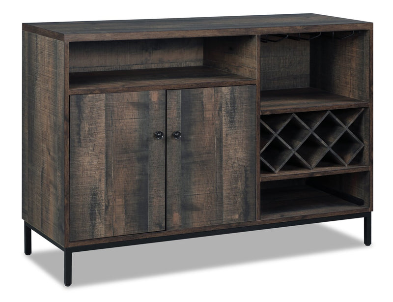 Amos Dining Server with Storage & Built-In Wine Rack, 45"W - Distre ...
