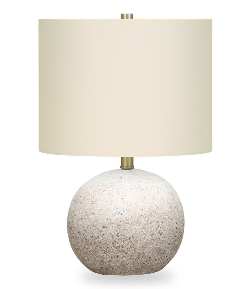 20" Grey Textured Concrete Table Lamp with Linen Shade - The Brick