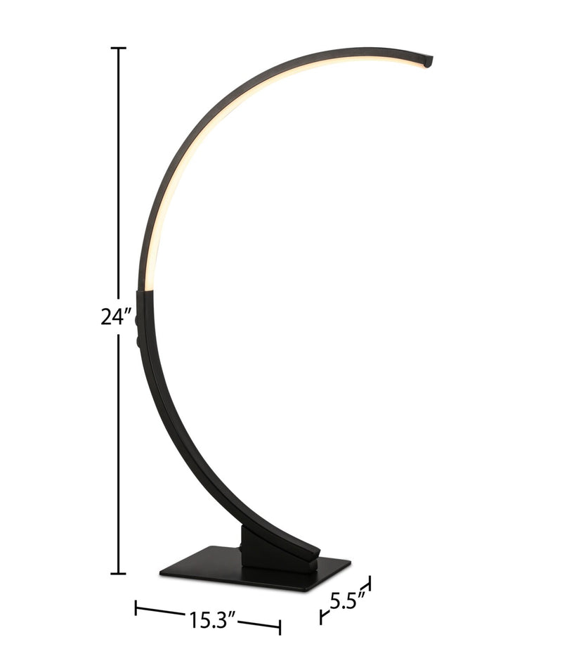 Zeus 24" Matte Black LED Table Lamp - The Brick