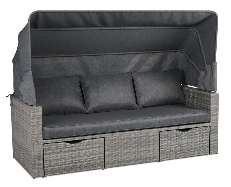 Cuba Canopy Outdoor Patio Conversation Set with Canopy Sofa, Ottoma ...