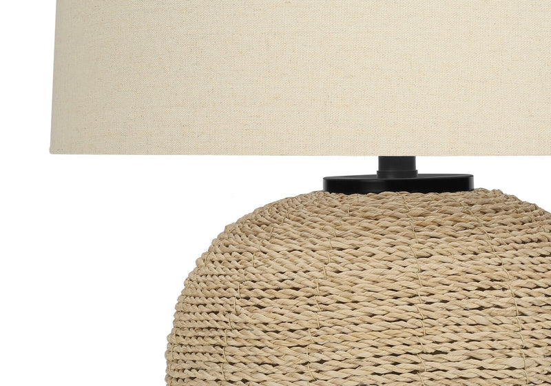 25" Ratten Table Lamp with Beige Shade - The Brick