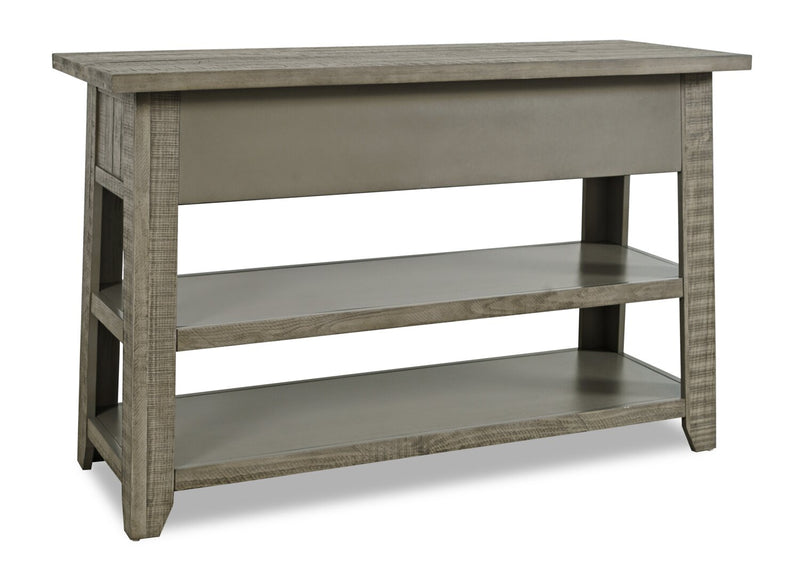 Colson 50" Rustic Sofa Table with Storage and Shelf - Driftwood - The Brick
