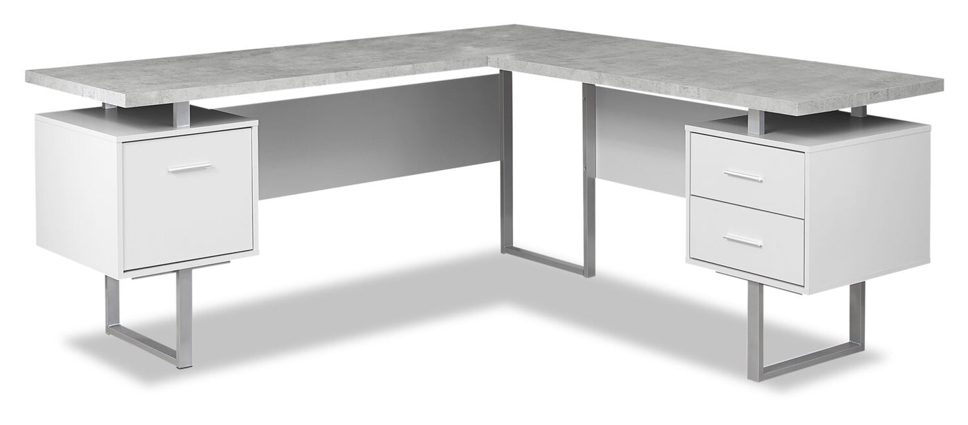 Marnie Reversible L-Shaped Corner Desk - White | The Brick