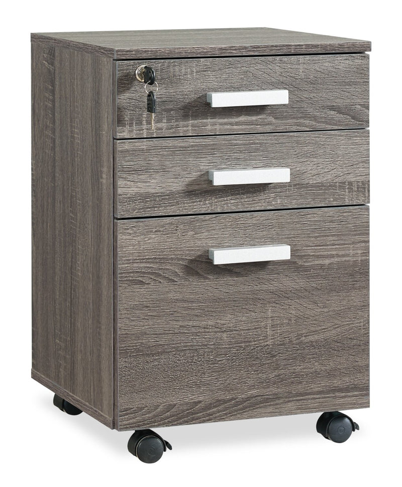 Oscar 15.75" 3-Drawer Lateral Filing Cabinet - Distressed Grey - The Brick
