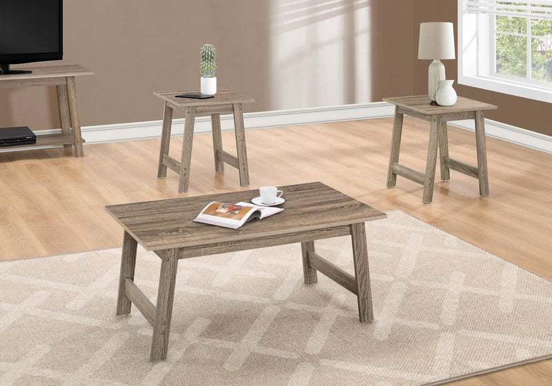Jacey 36" Modern 3-Pack Coffee + 2 End Tables - Dark Taupe - The Brick