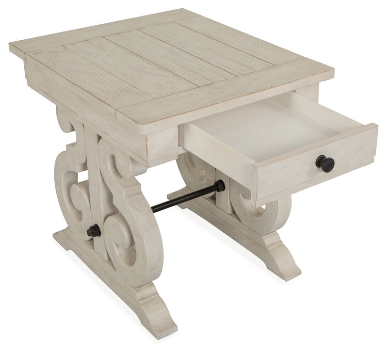 Bronwyn 22" Traditional End Table with Storage - Alabaster Pine wit ...