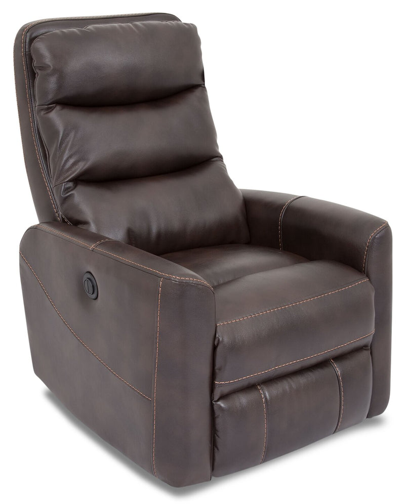Cindy Crawford Home Quinn 31" Leather-Look Fabric Swivel Rocker Pow ...
