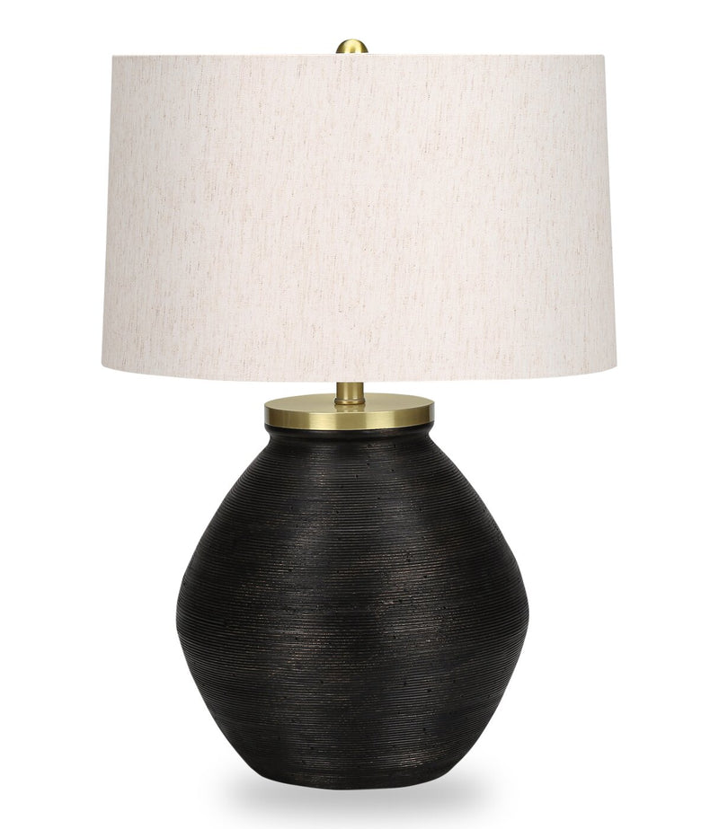 25" Black Concrete with Gold Accent Table Lamp - The Brick